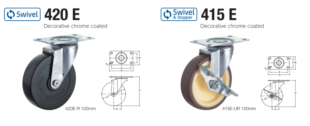 Hammer Caster 420E/415E 85-150mm Caster | Kouei Japan Trading | Get Quotation