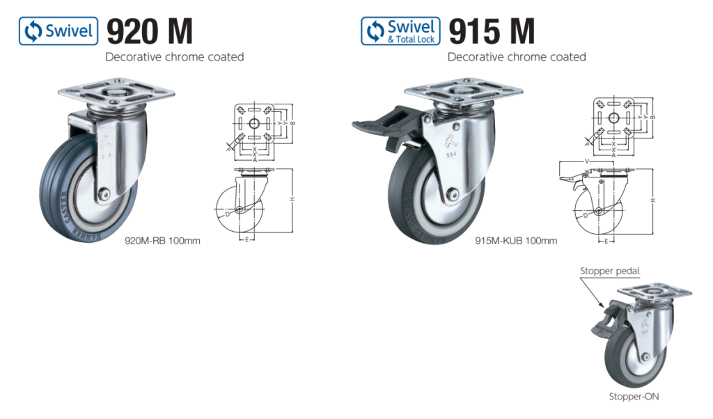 Hammer Caster 920M/915M 100-150mm 85-125mm Caster | Kouei Japan Trading ...
