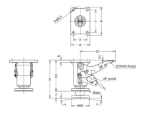 Hammer Caster 909LK-42S Hammer Lock | Kouei Japan Trading | Get Quotation