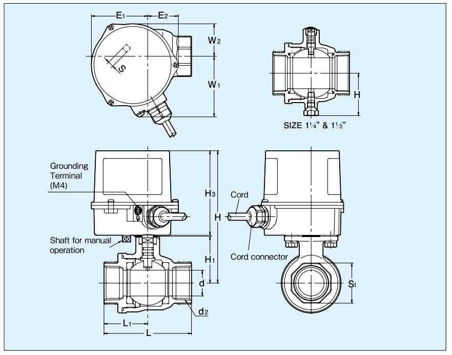 Kitz EA100/200-UTFE Type EA Electric Actuators/Class 10K Stainless ...