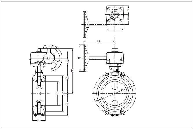 Kitz G-10XJSME Aluminum Butterfly Valve Gear Operated (Short Neck Type ...