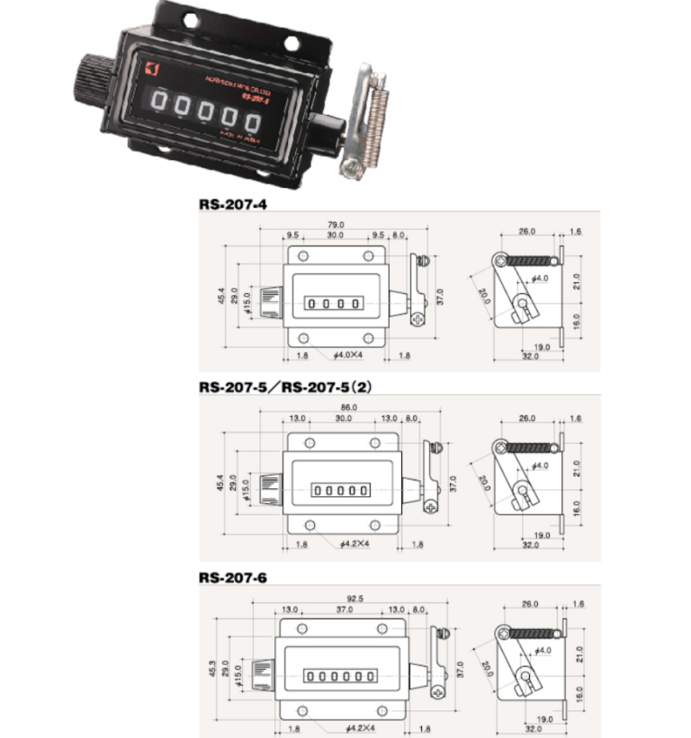 KORI SEIKI RS Ratchet Counter Compact Type | Kouei Japan Trading | Get ...