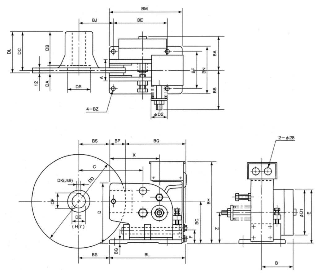 Satuma Denki PB3-PL3-Series Pad-type Disk Brakes AC-operated DC ...