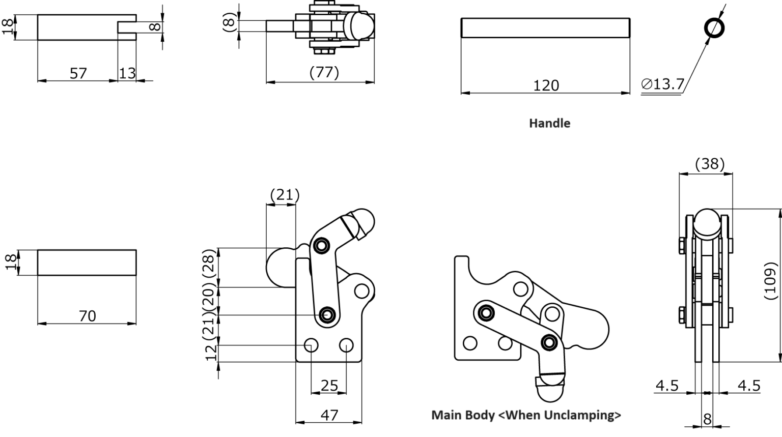 Kakuta Variclamp No.1SB Hold Down Clamp |Kouei Japan Trading