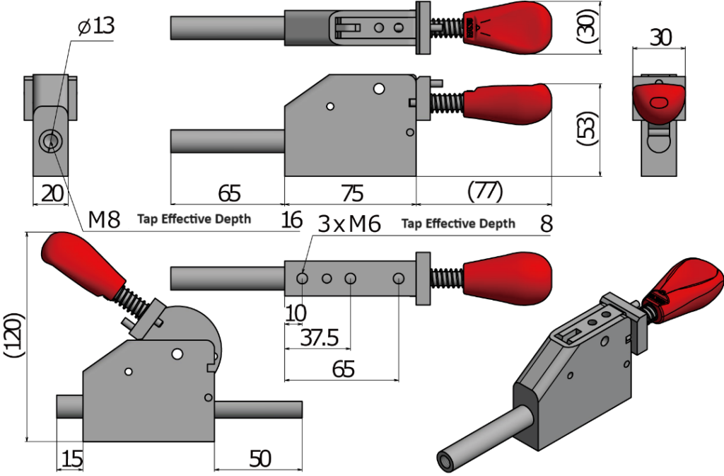 Kakuta YSP-50ST-L Dual Clamp | Kouei Japan Trading | Get Quotation