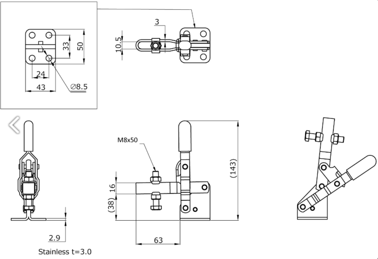Kakuta No.42A-2S Hold Down Clamp | Kouei Japan Trading