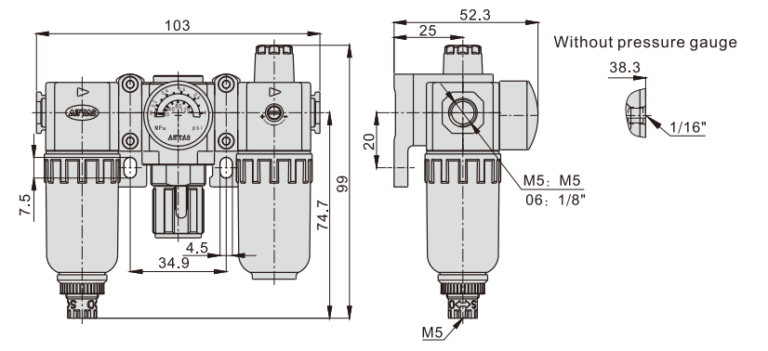 AirTAC GAC100 Series Preparation Unit FRL Combination | Kouei Japan Trading | Get Quotation