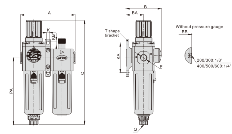 AirTAC GAFC Series Preparation Unit FRL Combination | Kouei Japan ...