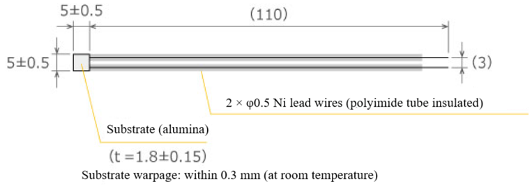 Sakaguchi MC0505H 1000°C compatible [5mm×5mm] microceramic heater ...