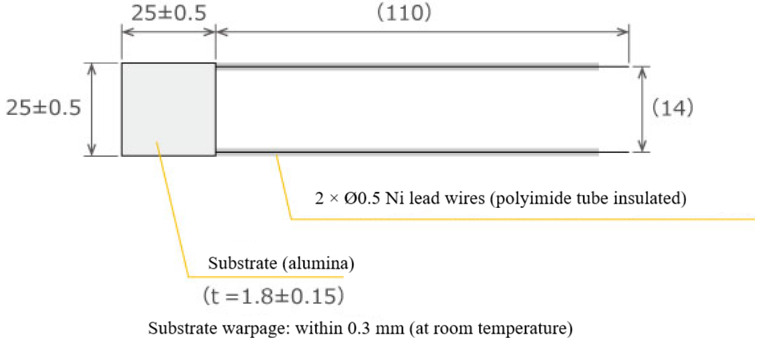 Sakaguchi MC2525H 1000°C [25mm×25mm] Microceramic Heater | Kouei Japan ...