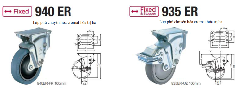 Hammer Caster 940 ER/935 ER 100-125mm Bánh Xe Nhỏ – Hammer Caster 940 ER/935 ER 100-125mm Caster ...